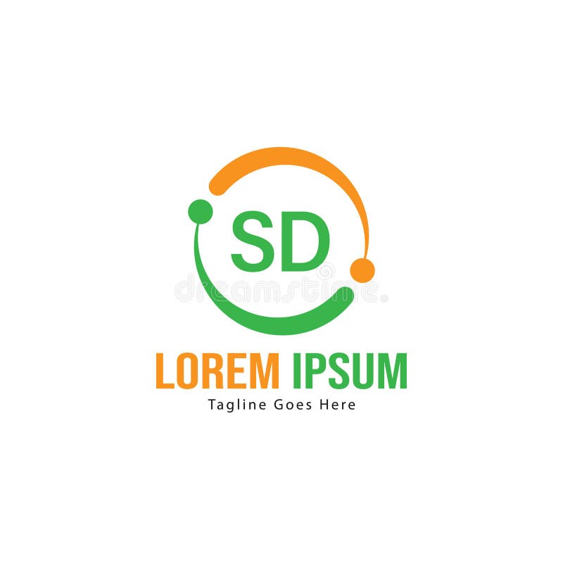 Initial SD Logo Template with Modern Frame. Minimalist SD Letter Logo ...