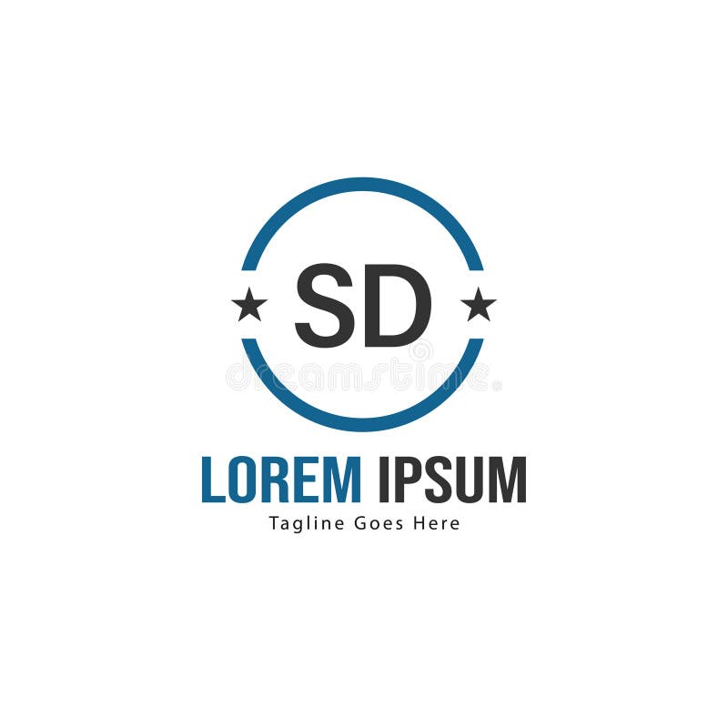 Initial SD Logo Template with Modern Frame. Minimalist SD Letter Logo ...