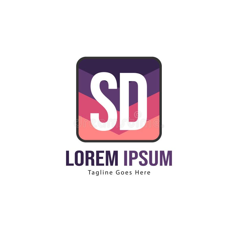 Initial SD Logo Template with Modern Frame. Minimalist SD Letter Logo ...