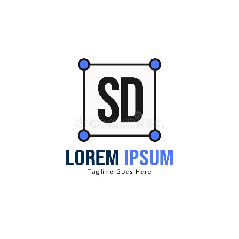 Initial SD Logo Template with Modern Frame. Minimalist SD Letter Logo ...