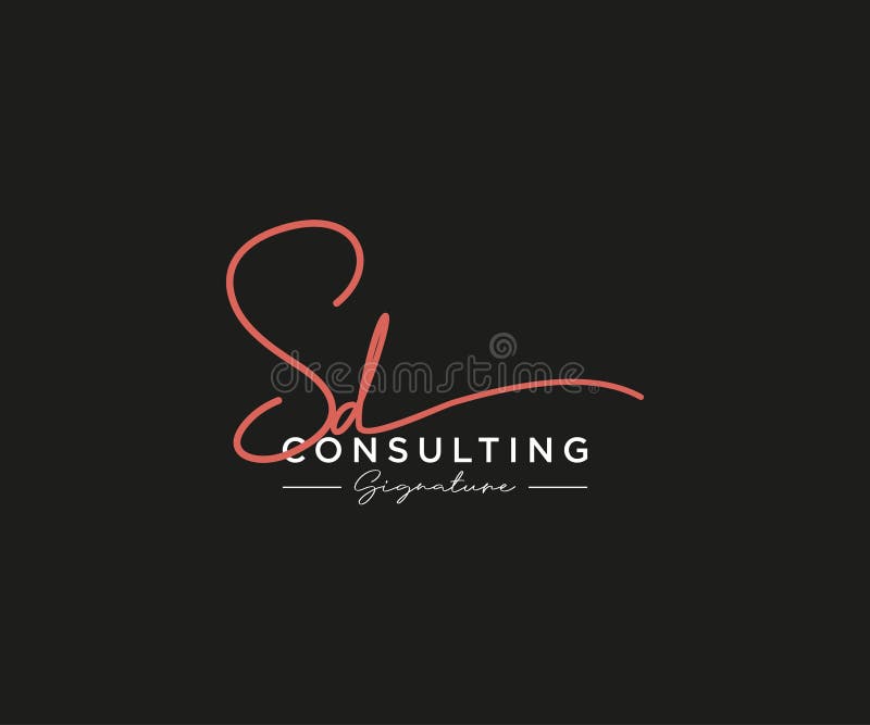 Initial SD Signature Logo Collection Template Vector. Hand Drawn ...