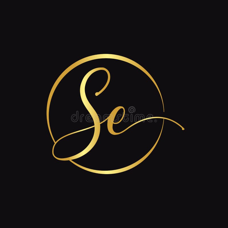 Initial SE Letter Logo Design Vector Template. Abstract Script Letter ...