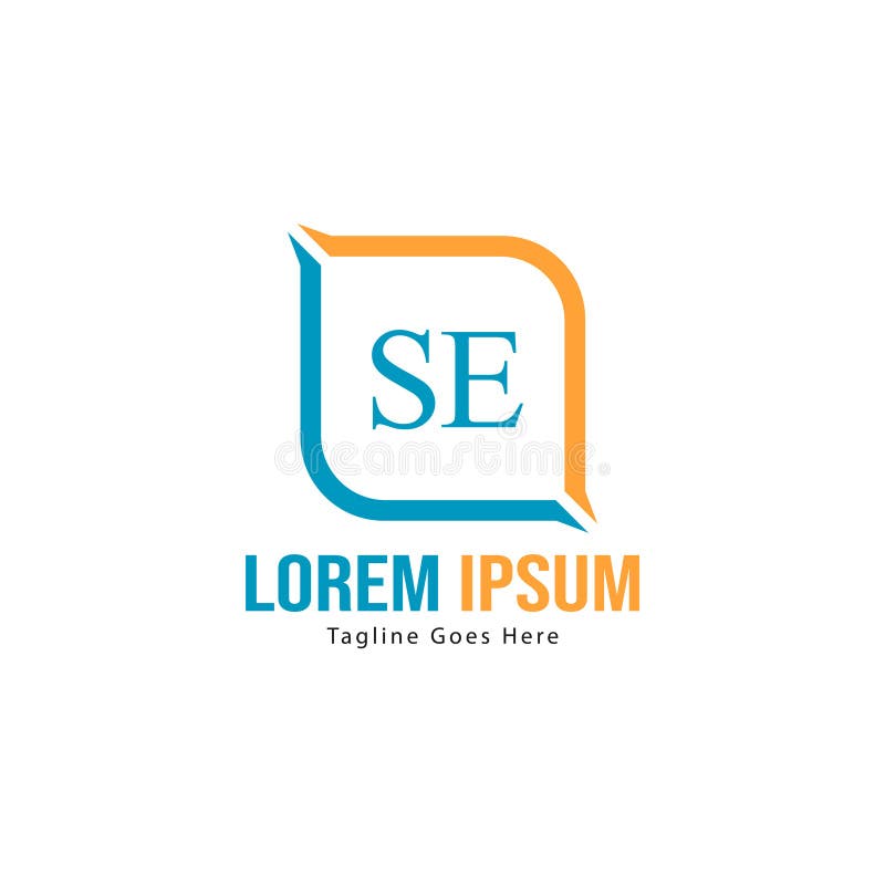Initial SE Logo Template with Modern Frame. Minimalist SE Letter Logo ...