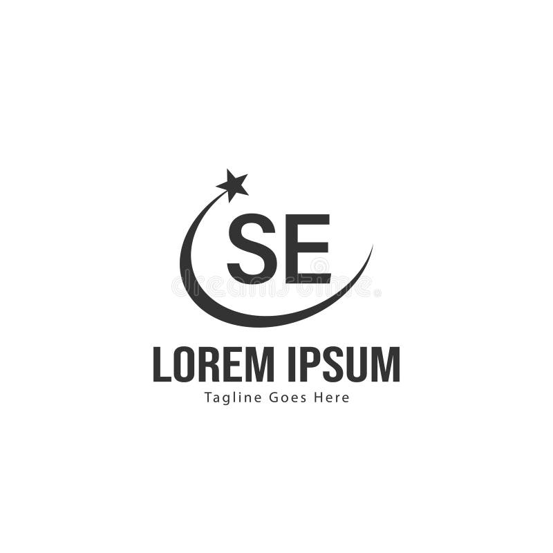 Initial SE Logo Template with Modern Frame. Minimalist SE Letter Logo ...