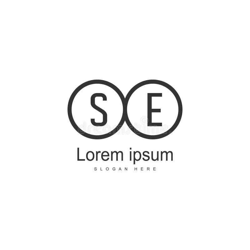 Initial SE Logo Template with Modern Frame Stock Vector - Illustration ...