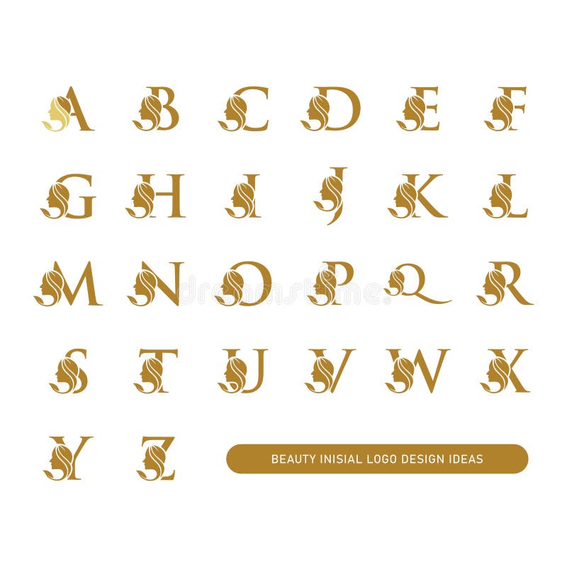Initial Set Face Beauty Logo Design Templates Stock Illustration ...
