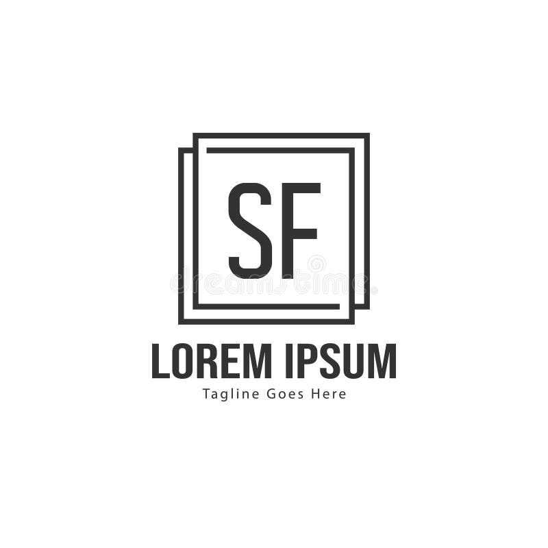 Initial SF Logo Template with Modern Frame. Minimalist SF Letter Logo ...