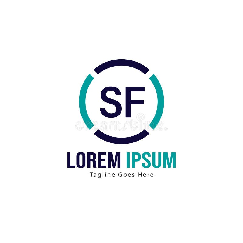 Initial SF Logo Template with Modern Frame. Minimalist SF Letter Logo ...