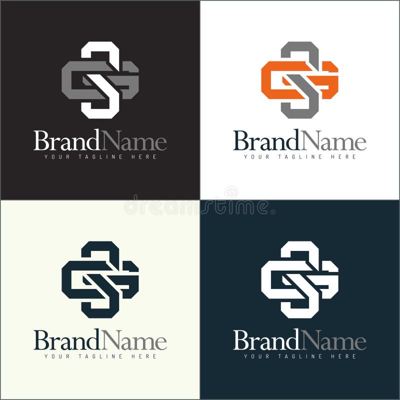 Initial SG Alphabet Modern Geometric Logo Set Template Design Stock ...