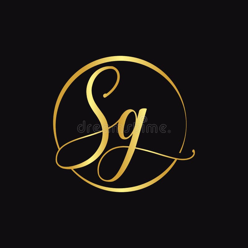 Elegant SG Letter Linked Monogram Logo Design Stock Illustration ...