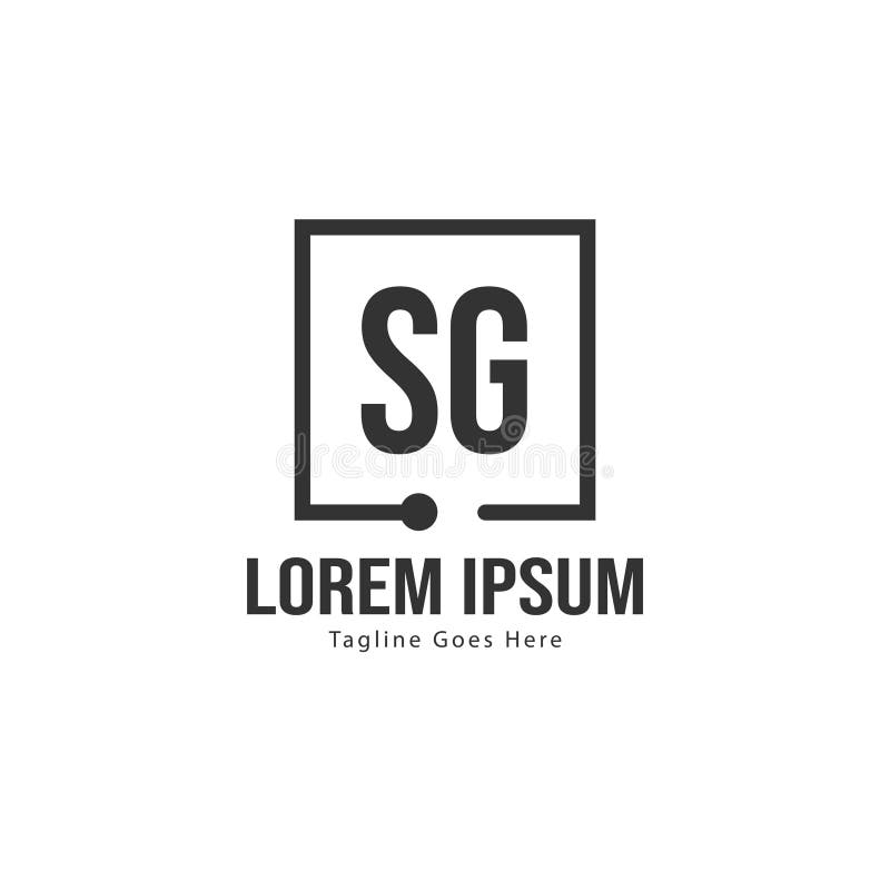 Initial SG Logo Template with Modern Frame. Minimalist SG Letter Logo ...