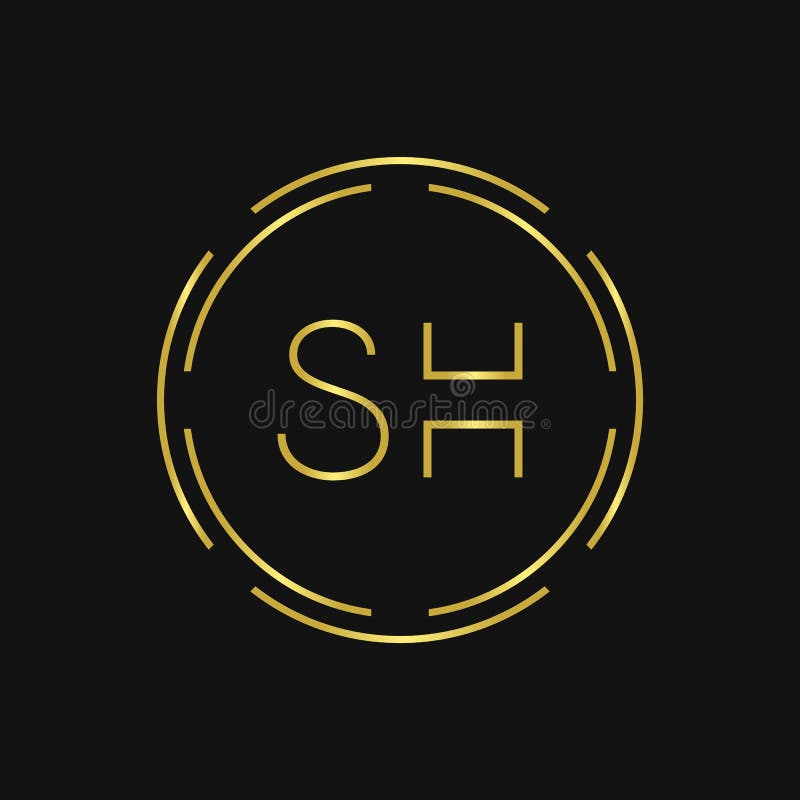 Initial SH Logo Design Creative Typography Vector Template. Digital ...