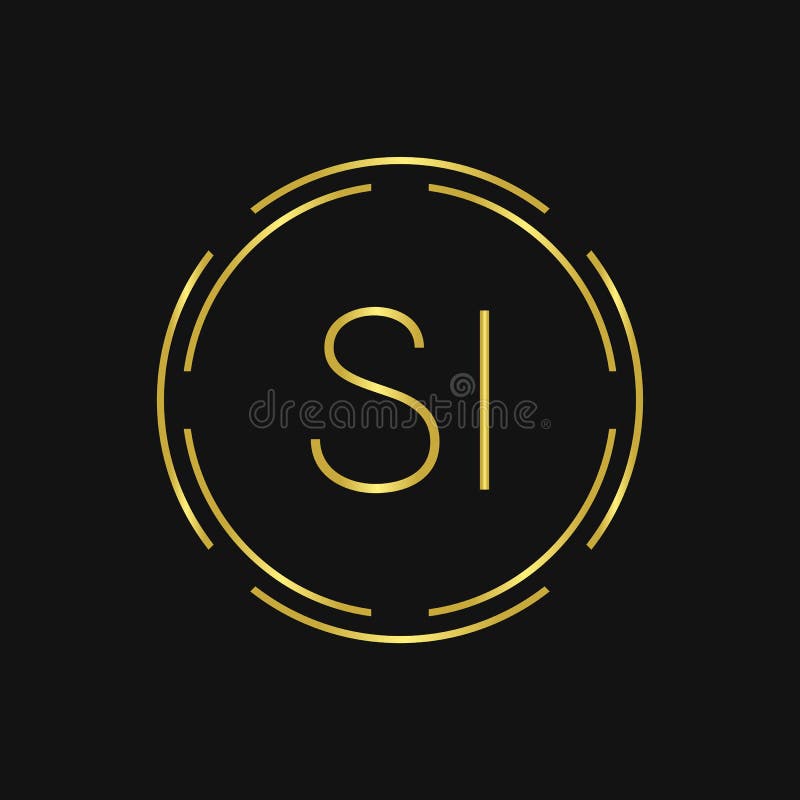 Initial SI Logo Design Creative Typography Vector Template. Digital ...