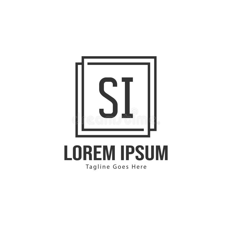 Initial SI Logo Template with Modern Frame. Minimalist SI Letter Logo ...