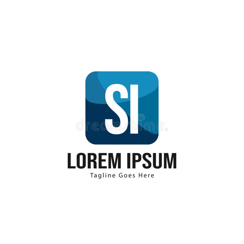 Initial SI Logo Template with Modern Frame. Minimalist SI Letter Logo ...