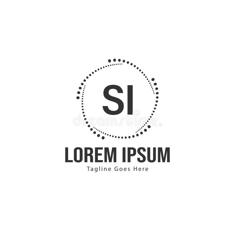 Initial SI Logo Template with Modern Frame. Minimalist SI Letter Logo ...