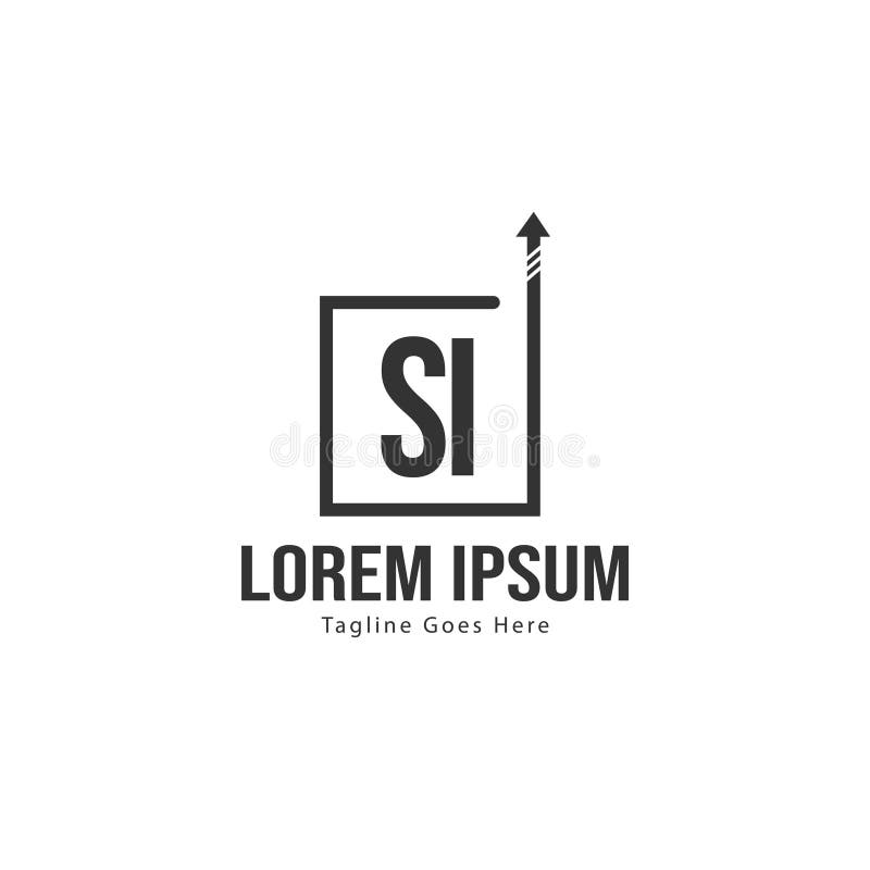 Initial SI Logo Template with Modern Frame. Minimalist SI Letter Logo ...