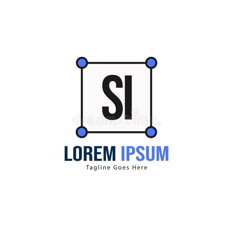 Initial SI Logo Template with Modern Frame. Minimalist SI Letter Logo ...