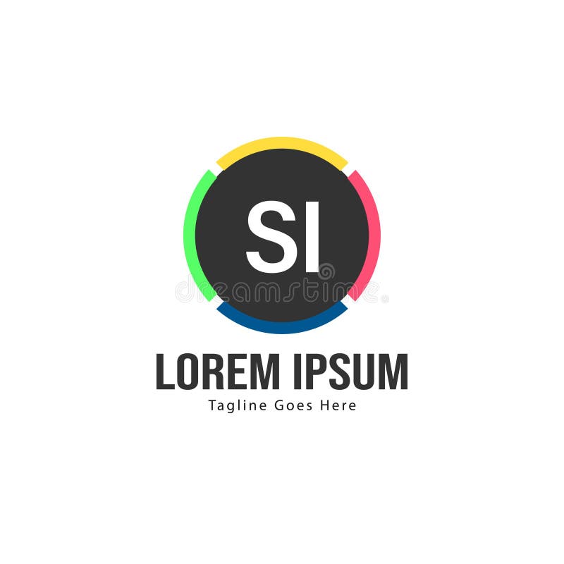Initial SI Logo Template with Modern Frame. Minimalist SI Letter Logo ...