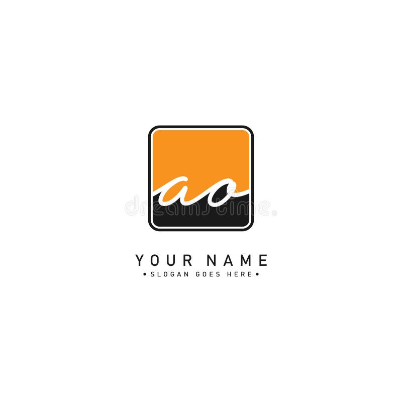 Initial Signature Logo for Letter AO - Vector Logo Template in ...