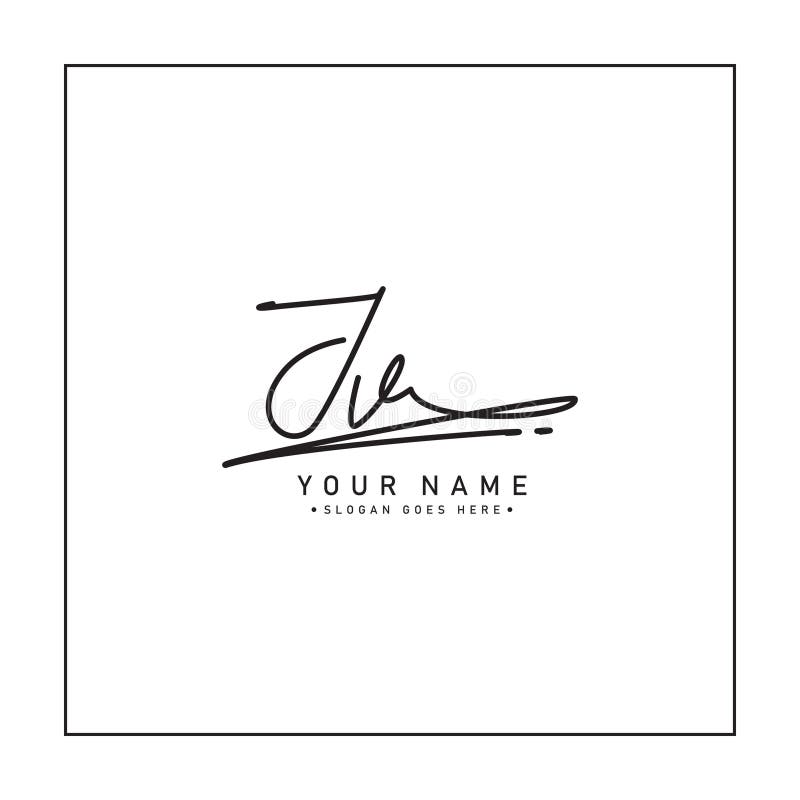 Initial Signature Logo for Letter JV - Vector Logo Template in ...