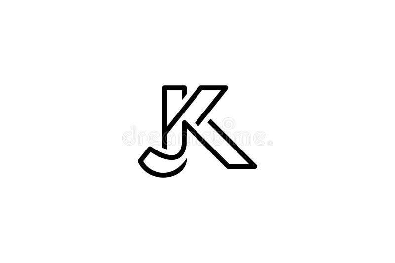 Simple Letter JK or KJ Logo Design Vector Stock Vector - Illustration ...