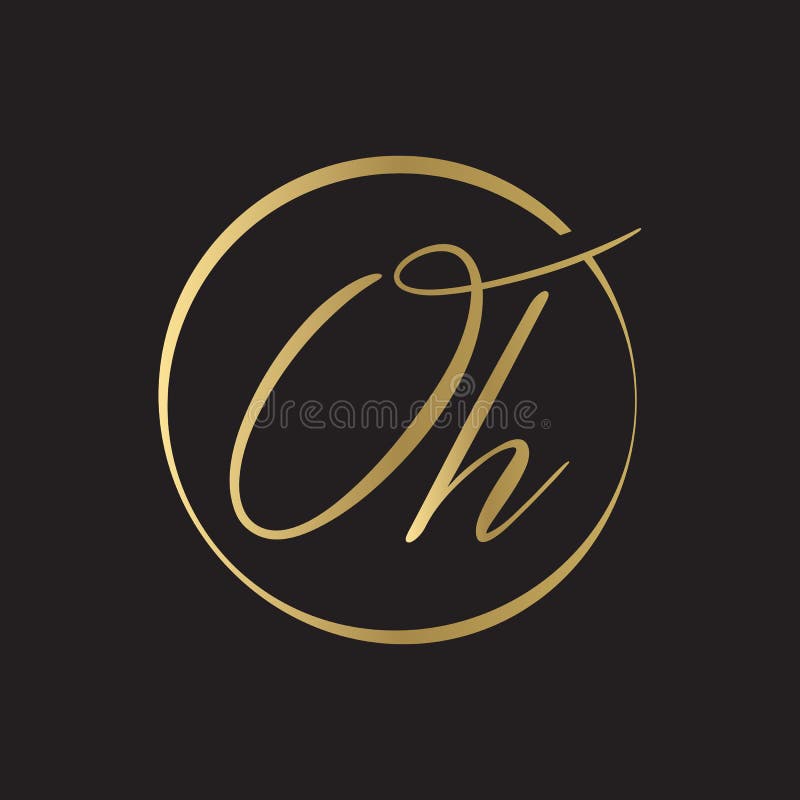 Initial Simple Letter OH Logo Design Vector Template. Abstract Minimal ...
