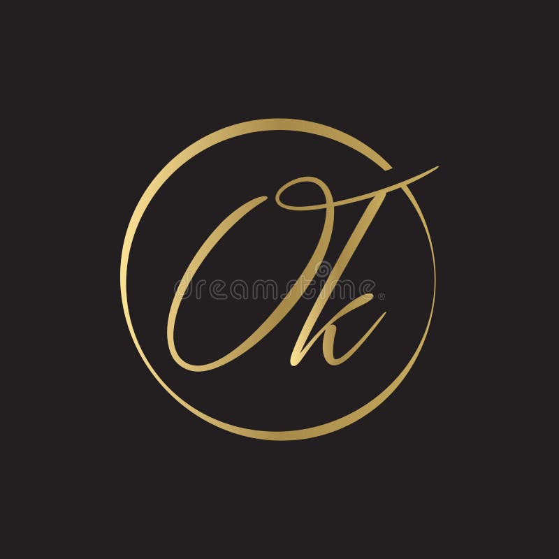Initial Simple Letter OK Logo Design Vector Template. Abstract Minimal ...