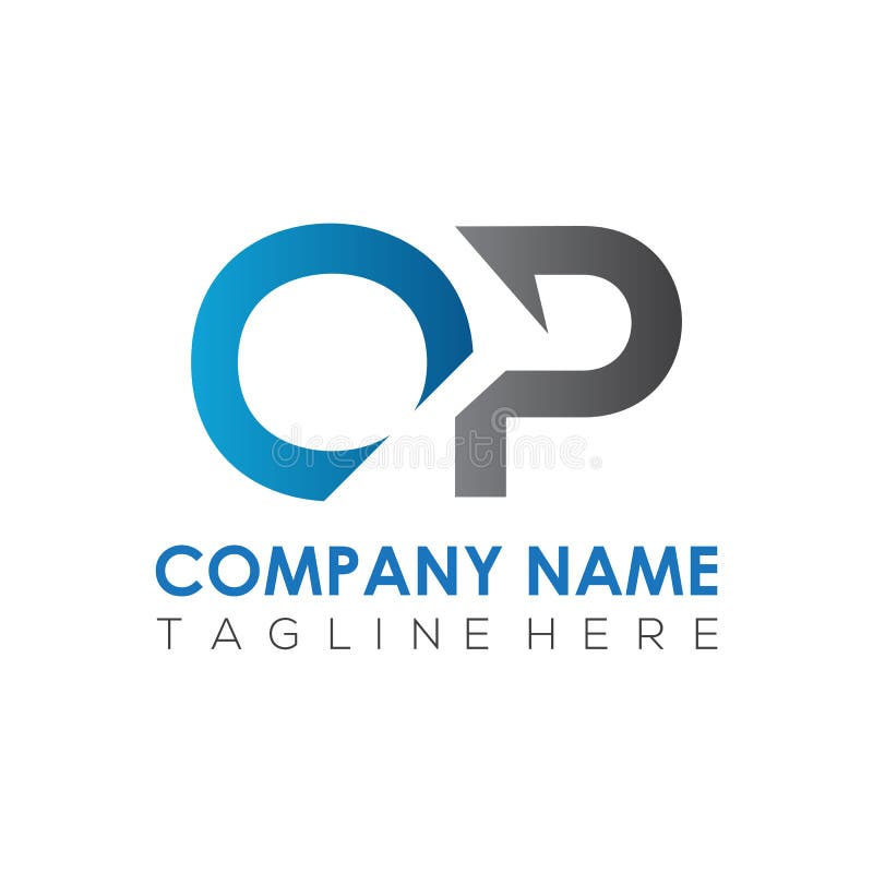Initial Simple Letter OP Logo Design Vector Template. Abstract Minimal ...