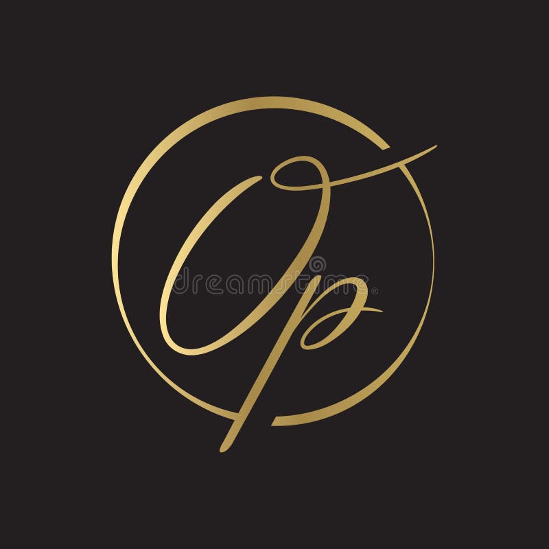 Initial Simple Letter OP Logo Design Vector Template. Abstract Minimal ...