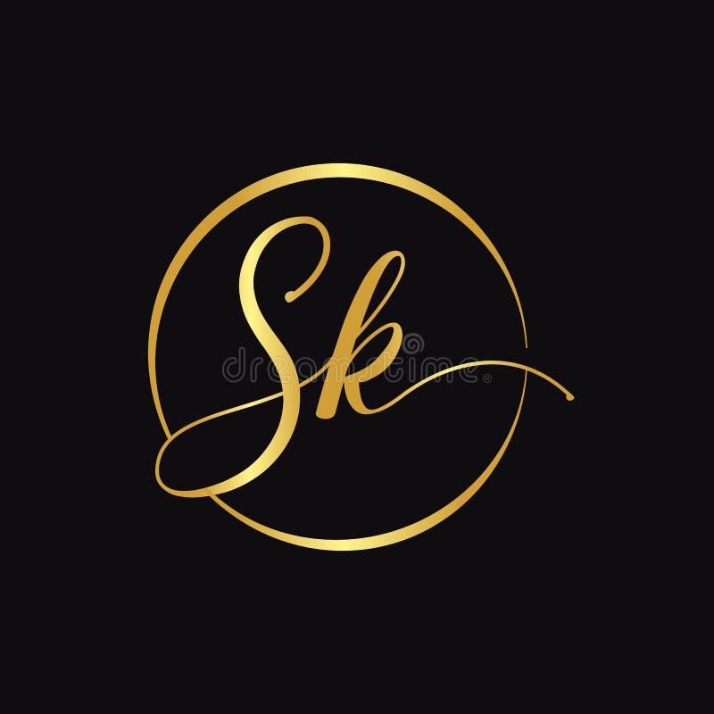 Initial SK Letter Logo Design Vector Template. Abstract Script Letter ...