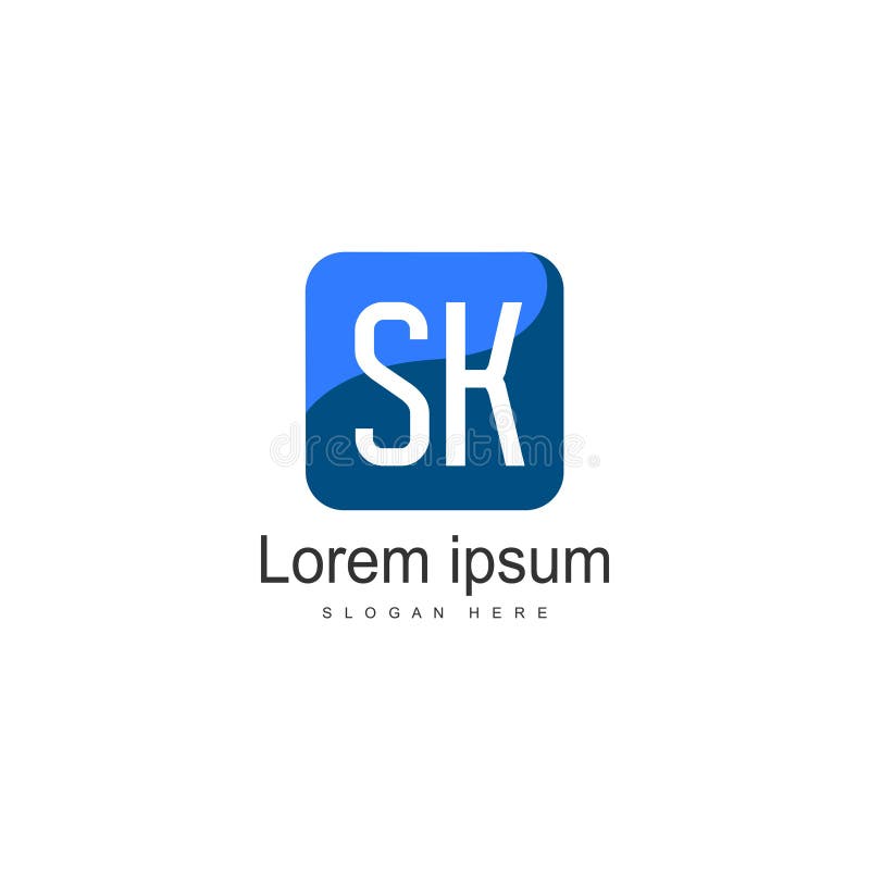 Initial SK Logo Template with Modern Frame. Minimalist SK Letter Logo ...