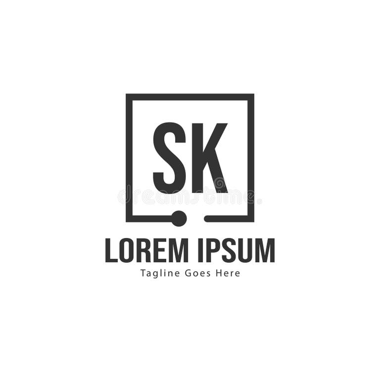 Initial SK Logo Template with Modern Frame. Minimalist SK Letter Logo ...