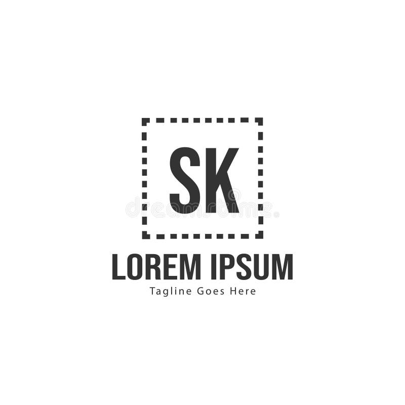 Initial SK Logo Template with Modern Frame. Minimalist SK Letter Logo ...