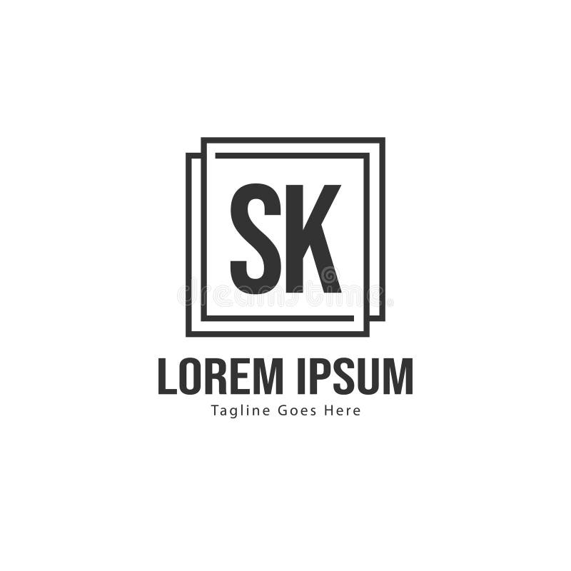 Initial SK Logo Template with Modern Frame. Minimalist SK Letter Logo ...