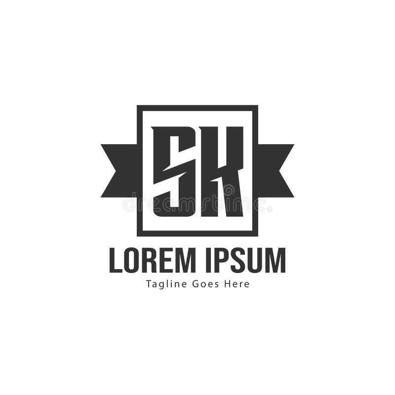 Initial SK Logo Template with Modern Frame. Minimalist SK Letter Logo ...