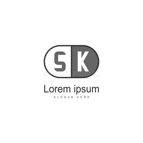 Initial SK Logo Template with Modern Frame. Minimalist SK Letter Logo ...