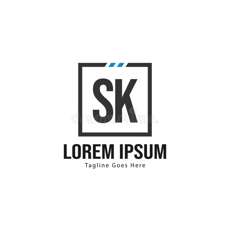 Initial SK Logo Template with Modern Frame. Minimalist SK Letter Logo ...