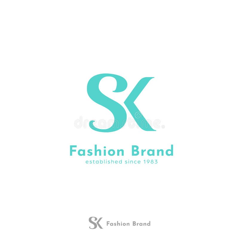 Initial SK Monogram Fashion Logo Icon Feminine Style Stock Vector ...