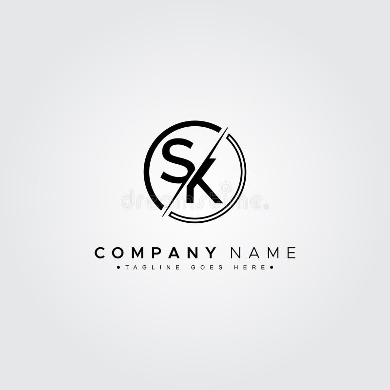Initial SK Vector Logo - Elegant Monogram Template for Letter S and K ...