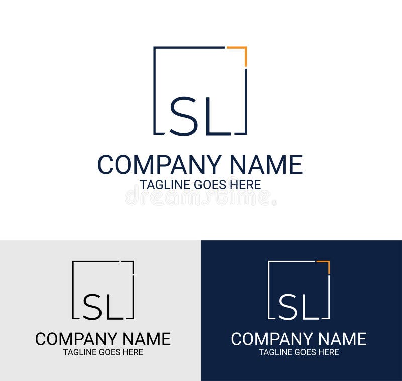 Initial SL Letter in a Square Box Minimalist Simple Vectorart Logo ...