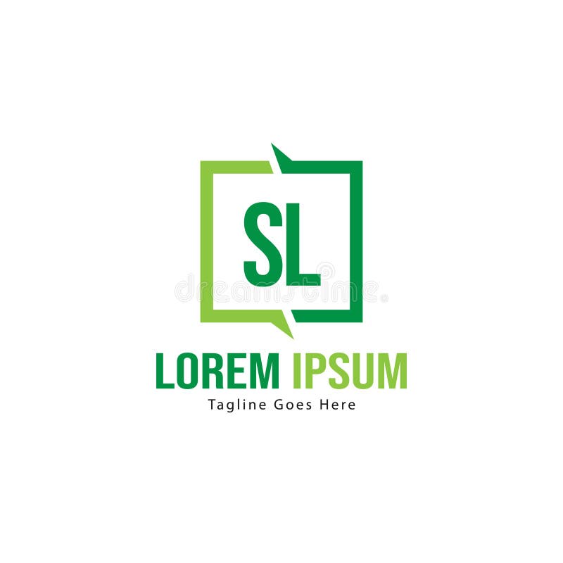 Initial SL Logo Template with Modern Frame. Minimalist SL Letter Logo ...