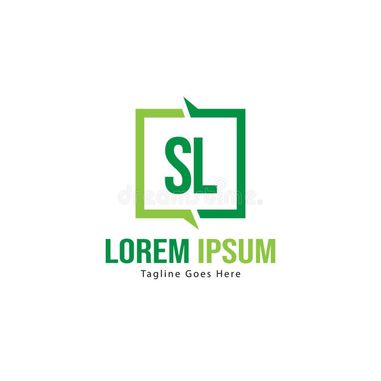 Initial SL Logo Template with Modern Frame. Minimalist SL Letter Logo ...