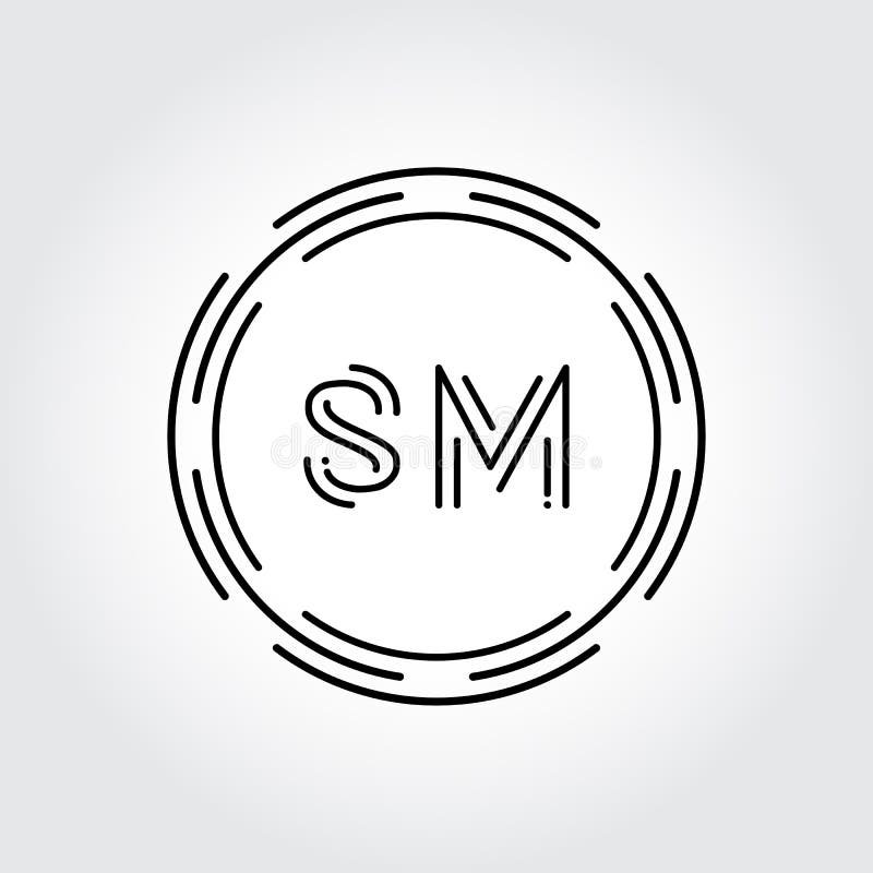 Initial SM Logo Design Creative Typography Vector Template. Digital ...
