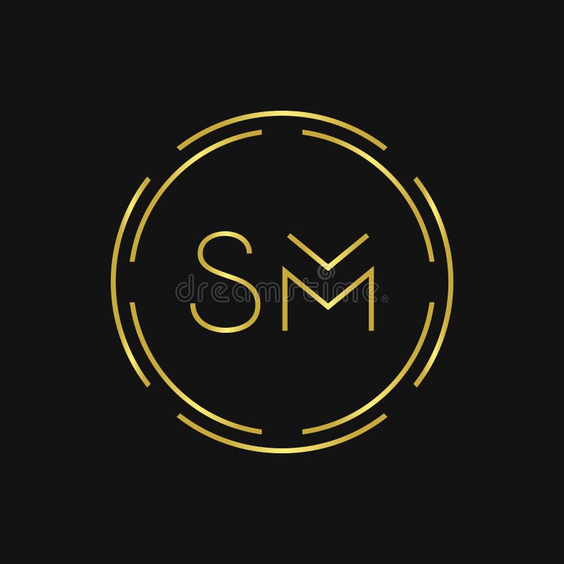 Initial SM Logo Design Creative Typography Vector Template. Digital ...