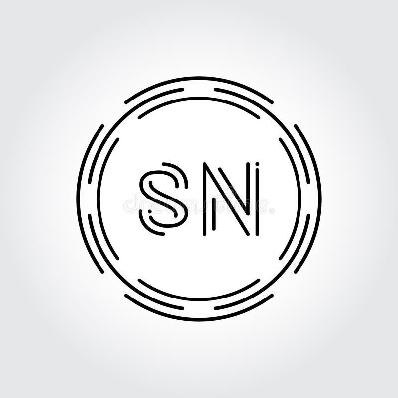 Initial SN Logo Design Creative Typography Vector Template. Digital ...
