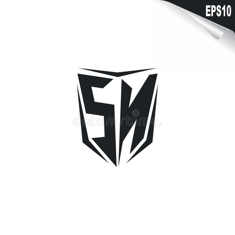 Initial SN Logo Design with Shield Style, Logo Business Branding Stock ...