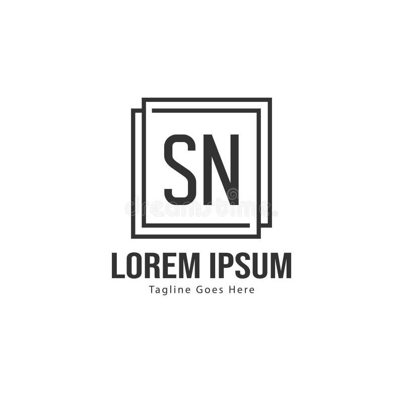 Initial SN Logo Template with Modern Frame. Minimalist SN Letter Logo ...