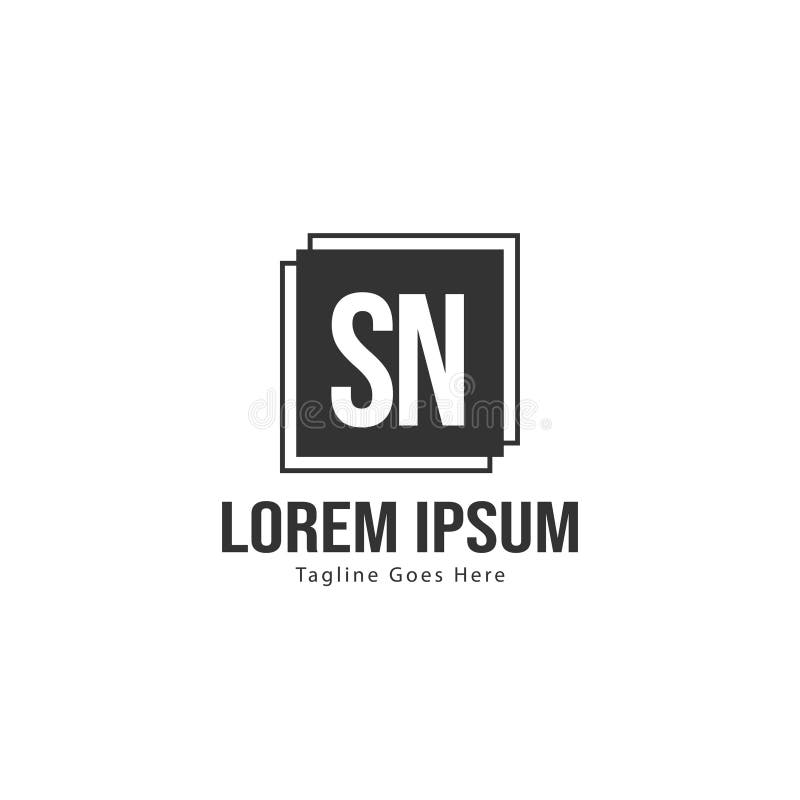 Initial SN Logo Template with Modern Frame. Minimalist SN Letter Logo ...