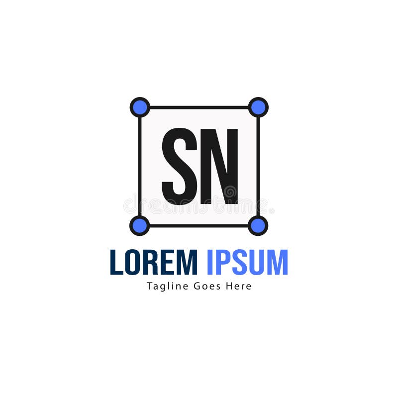 Initial SN Logo Template with Modern Frame. Minimalist SN Letter Logo ...